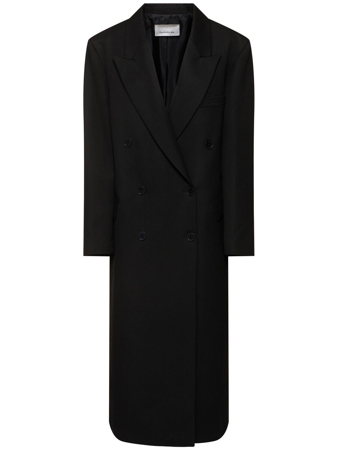 Frankie Shop Jane Oversize Long Coat in Black | Lyst