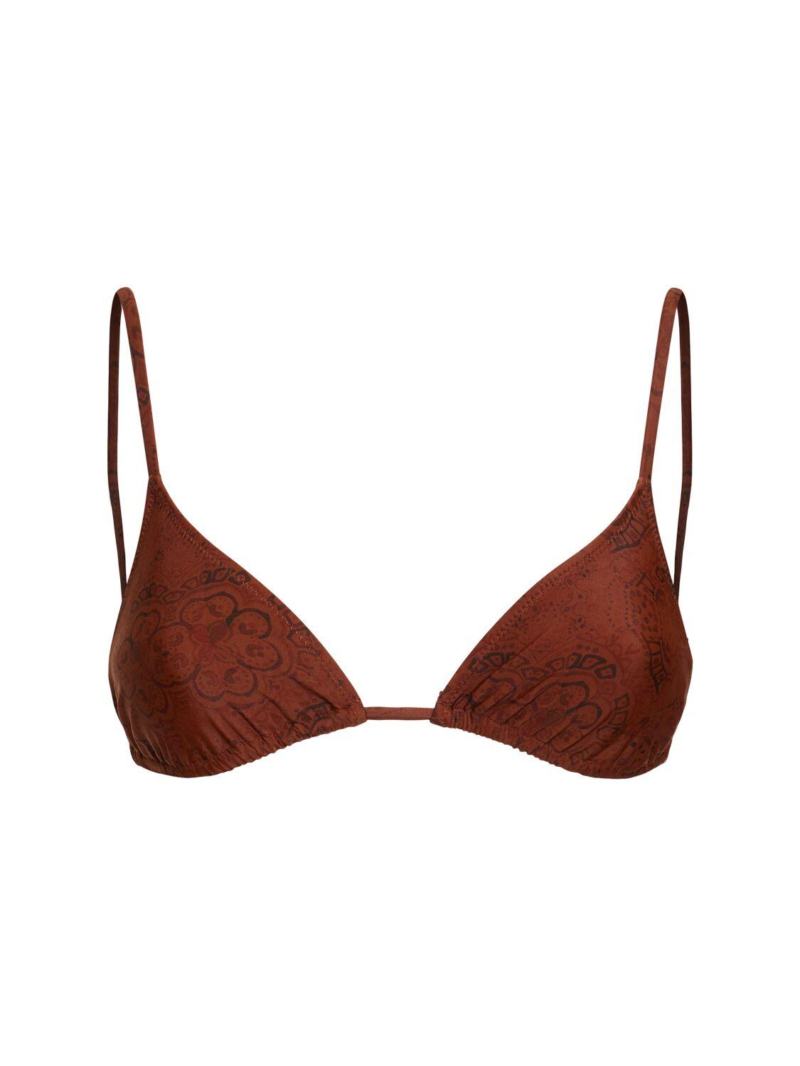 Tropic Of C Equator Triangle Bikini Top In Brown Lyst