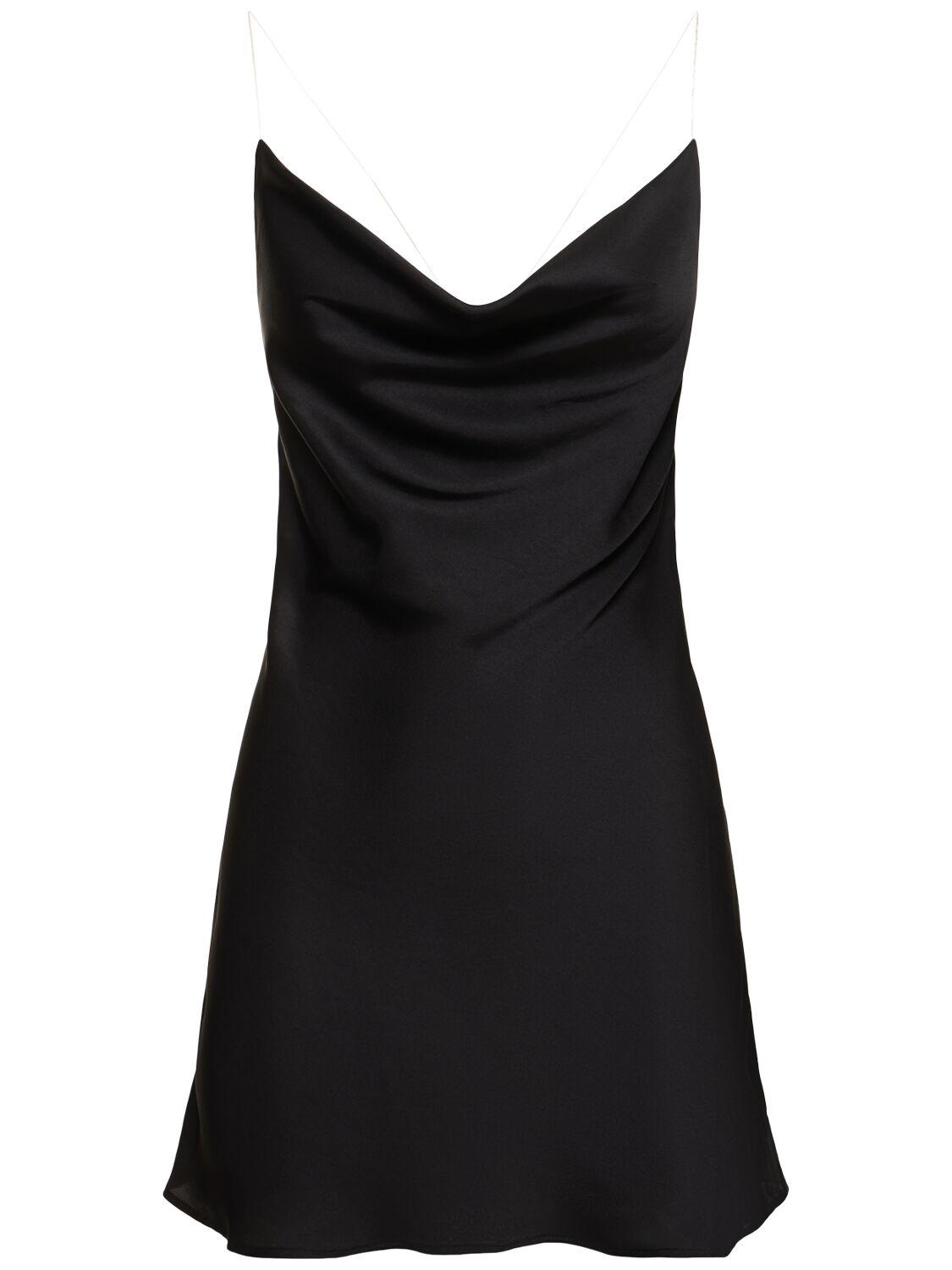 Y. Project Satin Invisible Strap Slip Mini Dress in Black | Lyst