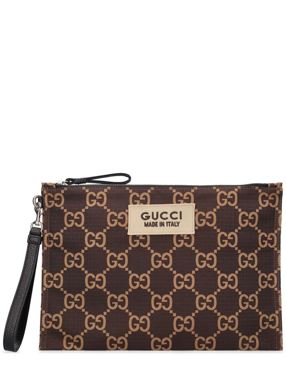 Gucci GG Ripstop Pouch in Brown for Men | Lyst