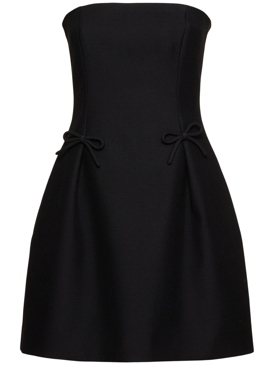 Valentino Crepe Couture Strapless Mini Dress in Black | Lyst