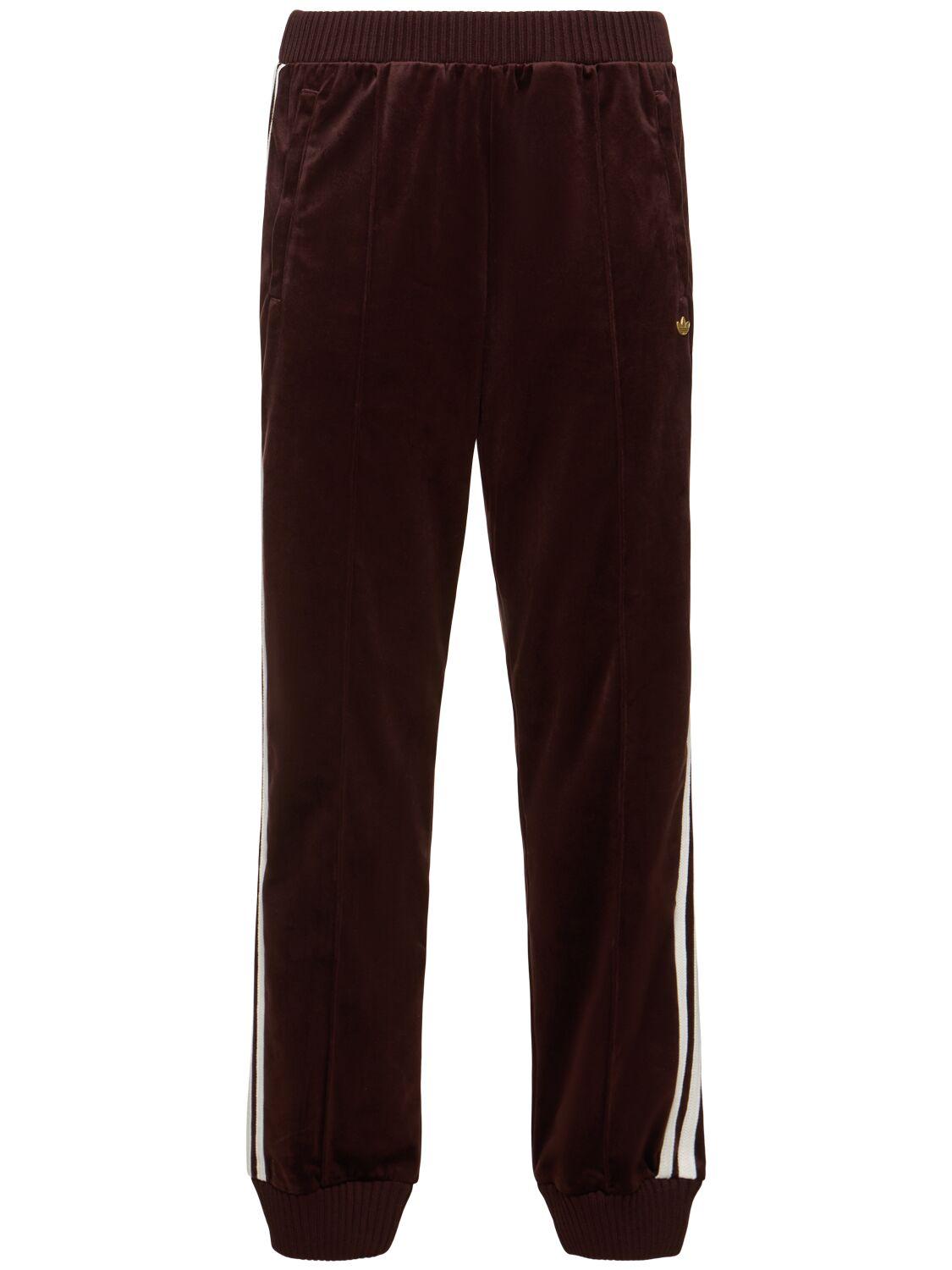 adidas Originals Velvet Track Pants in Red | Lyst UK