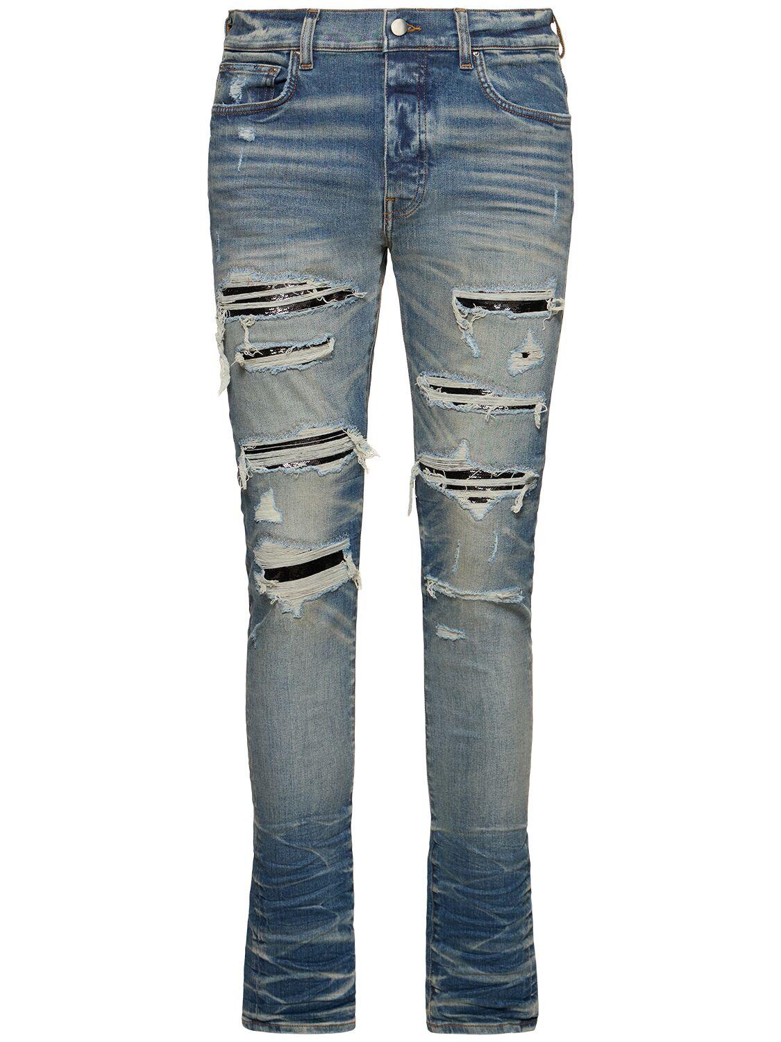 Amiri Sequin Thrasher Cotton Stretch Jeans in Blue for Men | Lyst