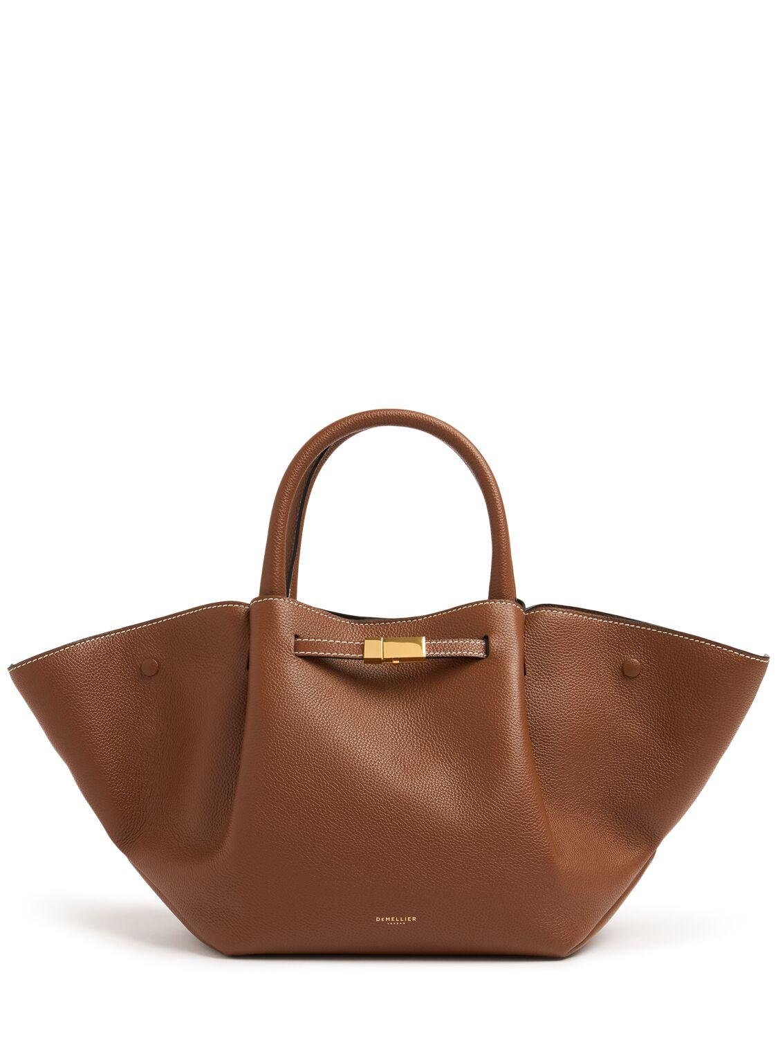 DeMellier London Midi New York Grained Leather Tote Bag in Brown | Lyst
