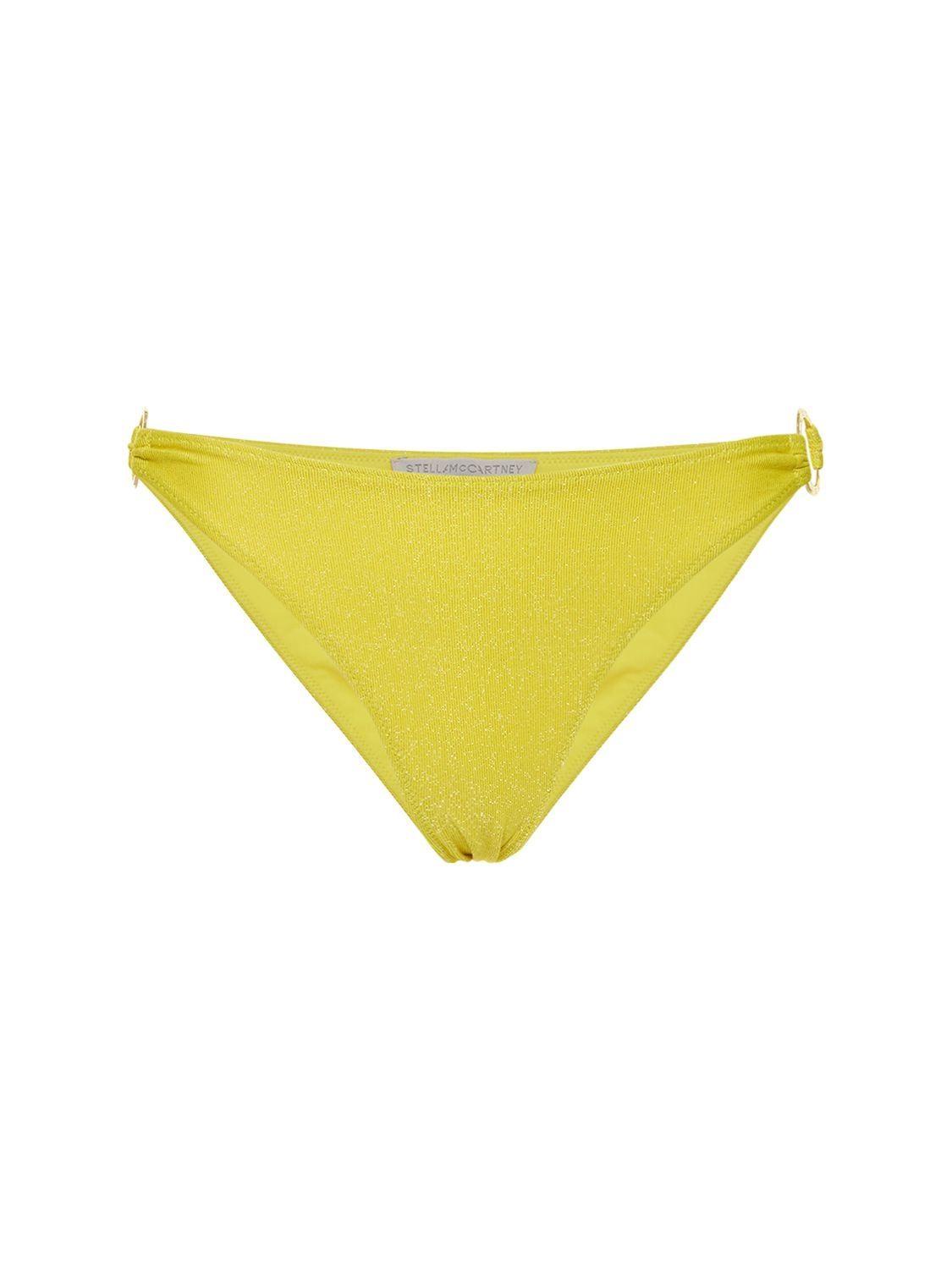 Stella Mccartney Glitter Bikini Bottoms In Yellow Lyst