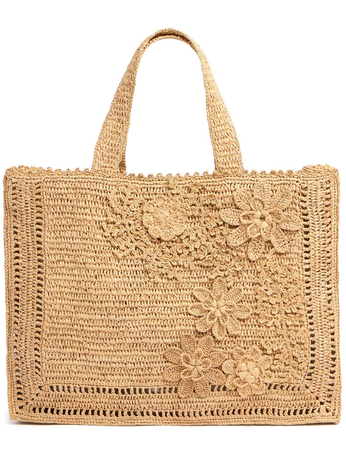 Zimmermann Floral Raffia Tote Bag in Natural | Lyst