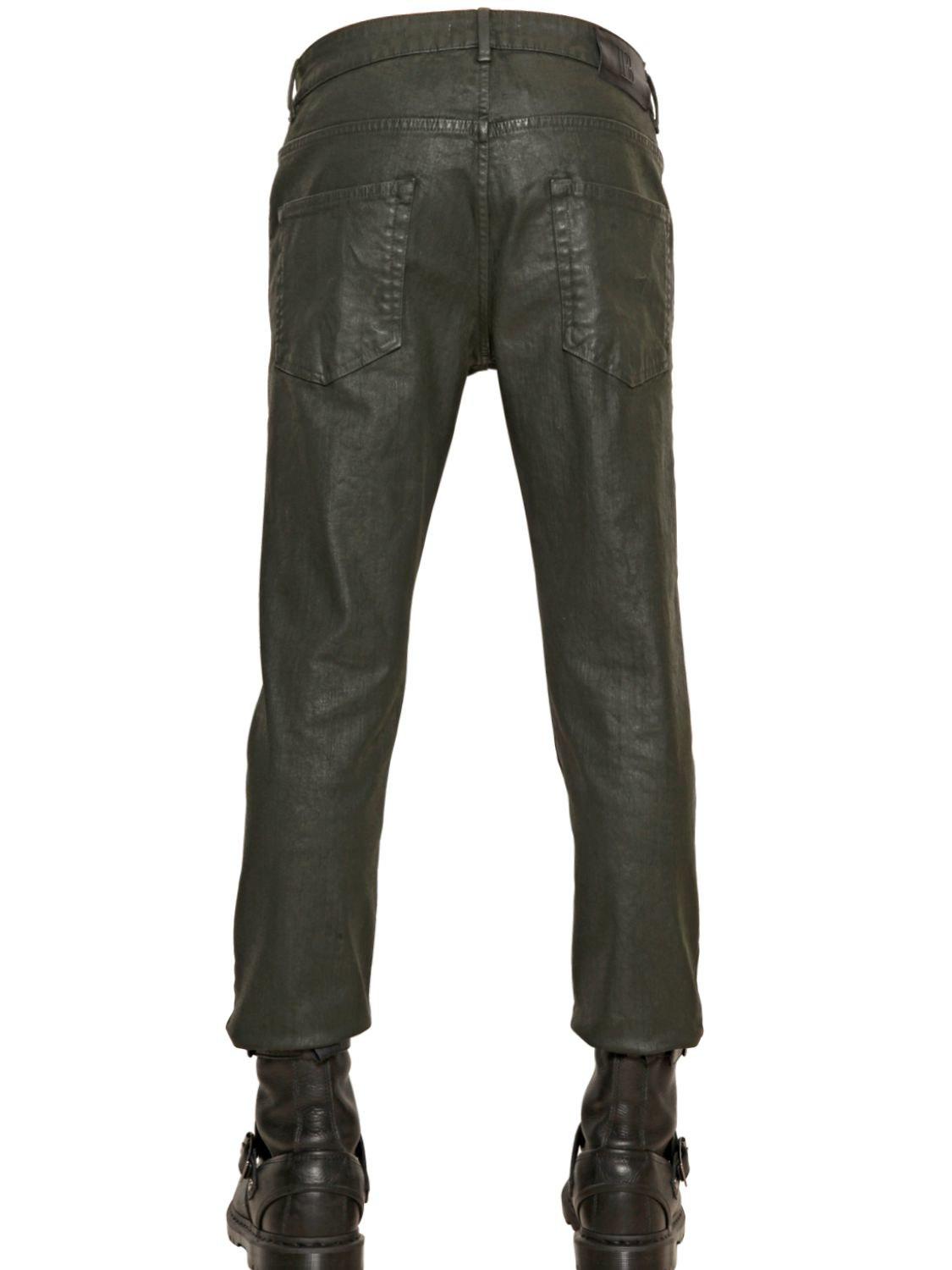 Green Balmain Jeans / Balmain x h&m rare high waist bottle green suede ...