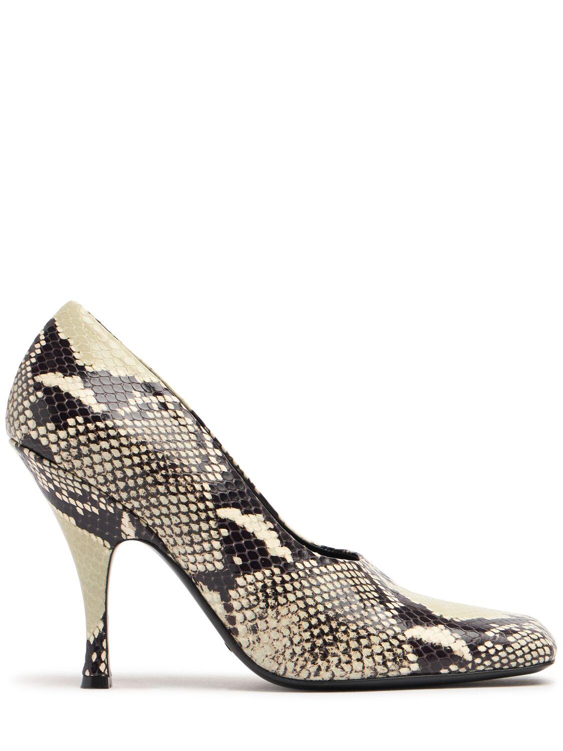 Khaite 100mm Eva Python Embossed Leather Pumps in Metallic | Lyst