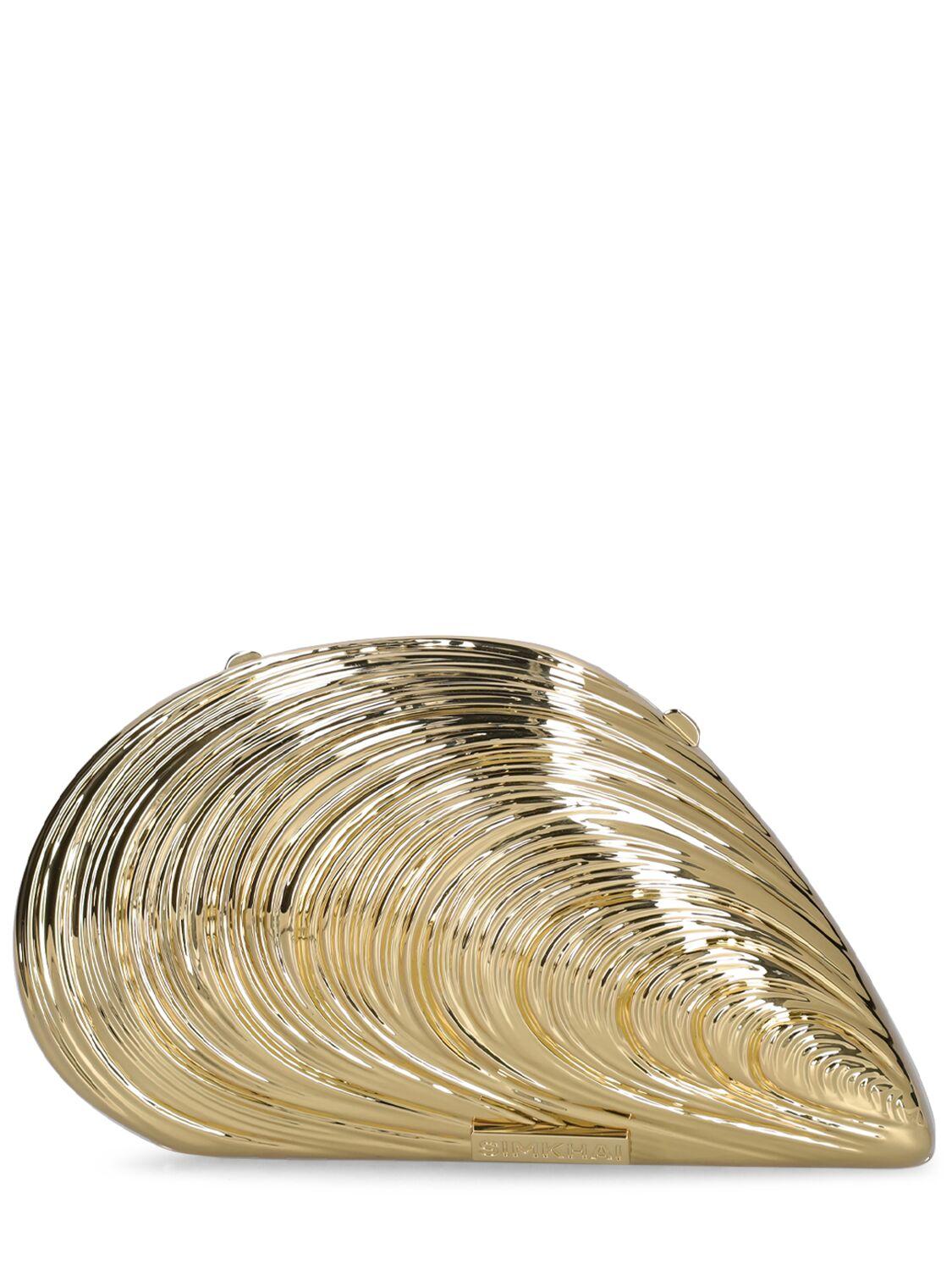 Jonathan Simkhai Bridget Metal Oyster Shell Clutch in Metallic | Lyst