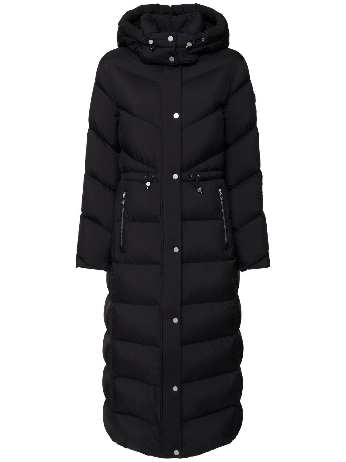 Moose Knuckles Belle Cote Long Down Jacket in Black | Lyst