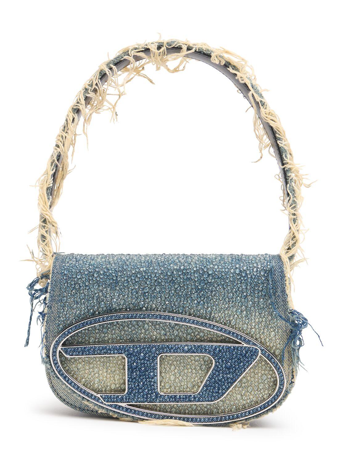 DIESEL 1dr Washed Denim Shoulder Bag in Blue for Men | Lyst
