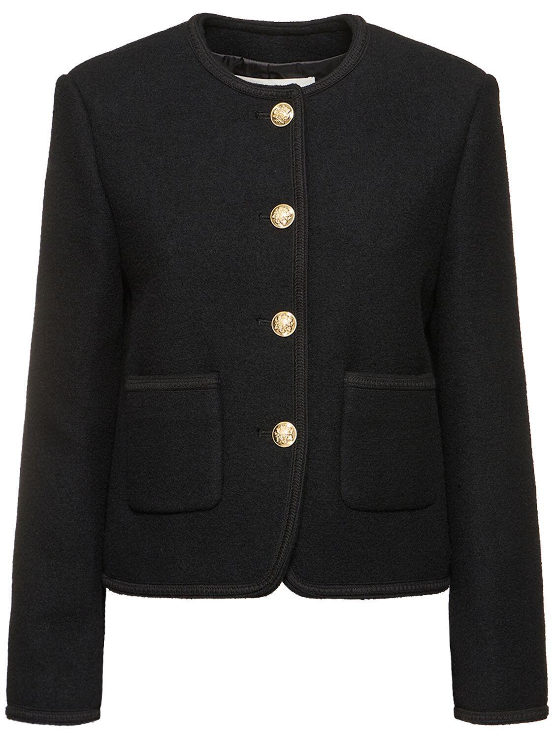 DUNST Classic Tweed Bouclé Jacket W/ Buttons in Black | Lyst