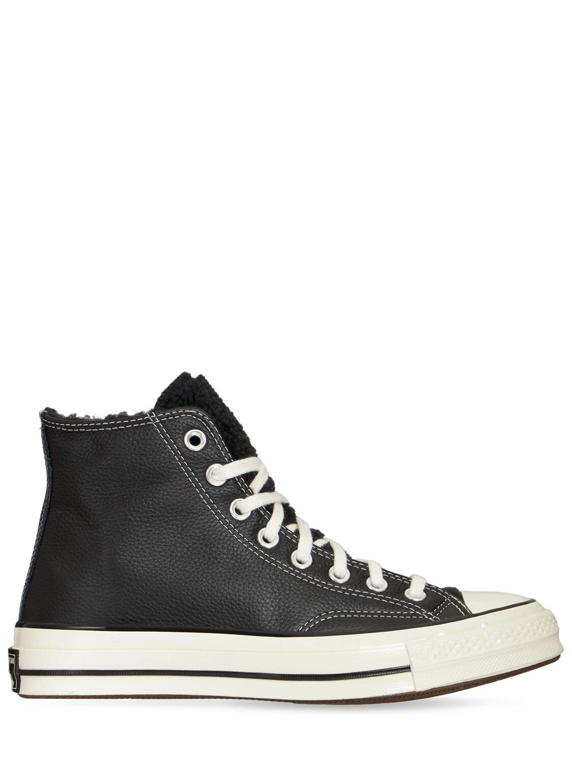 Converse Chuck 70 Leather Sherpa Sneakers in Black Lyst