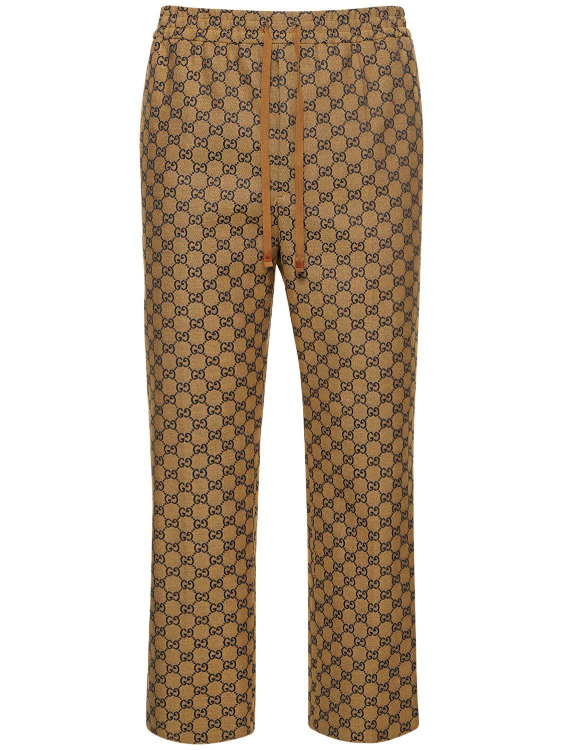 Gucci gg Cotton Canvas Pants in Natural for Men | Lyst