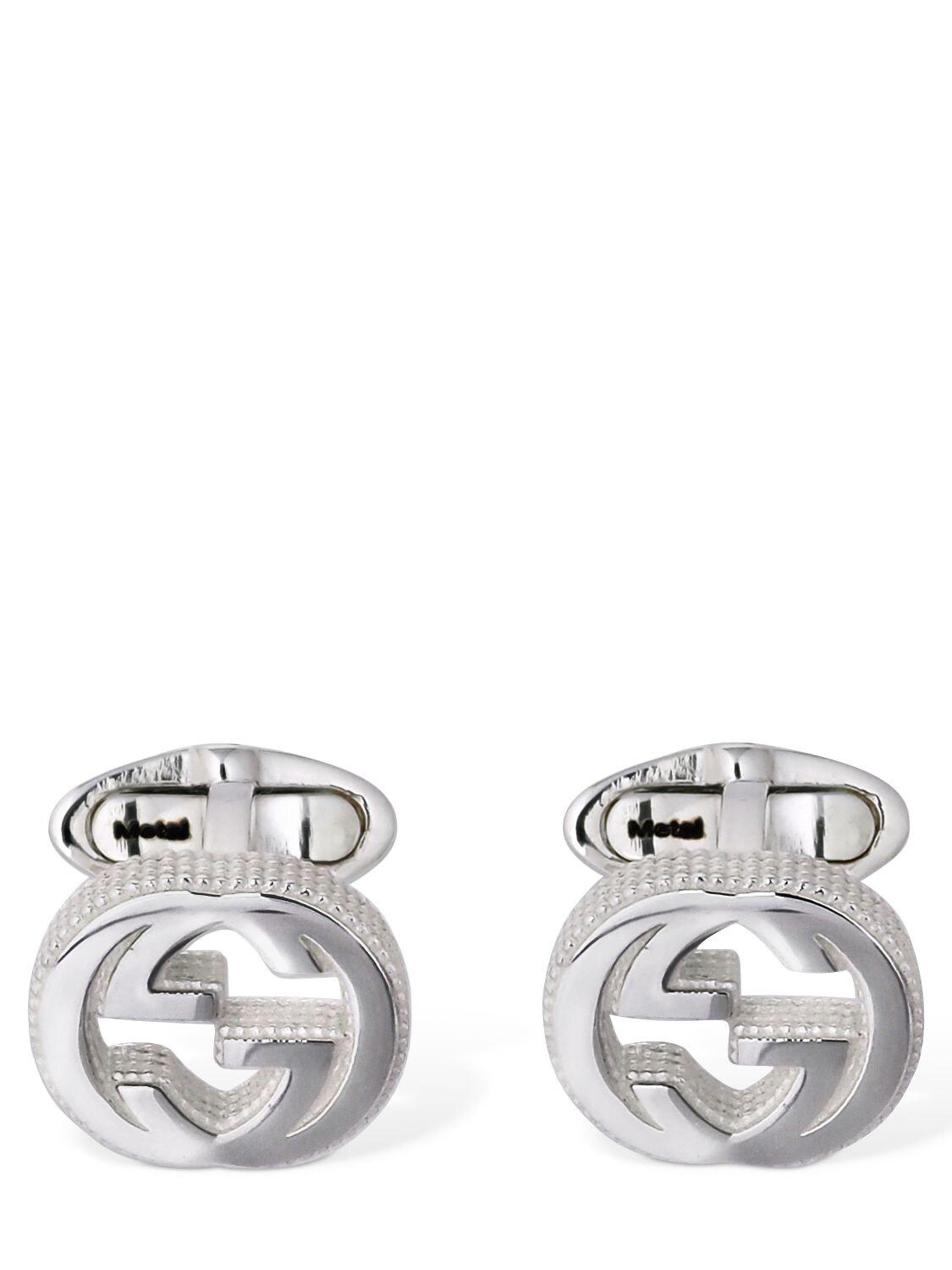 Gucci Interlocking G Cufflinks in Silver (Metallic) for Men - Lyst