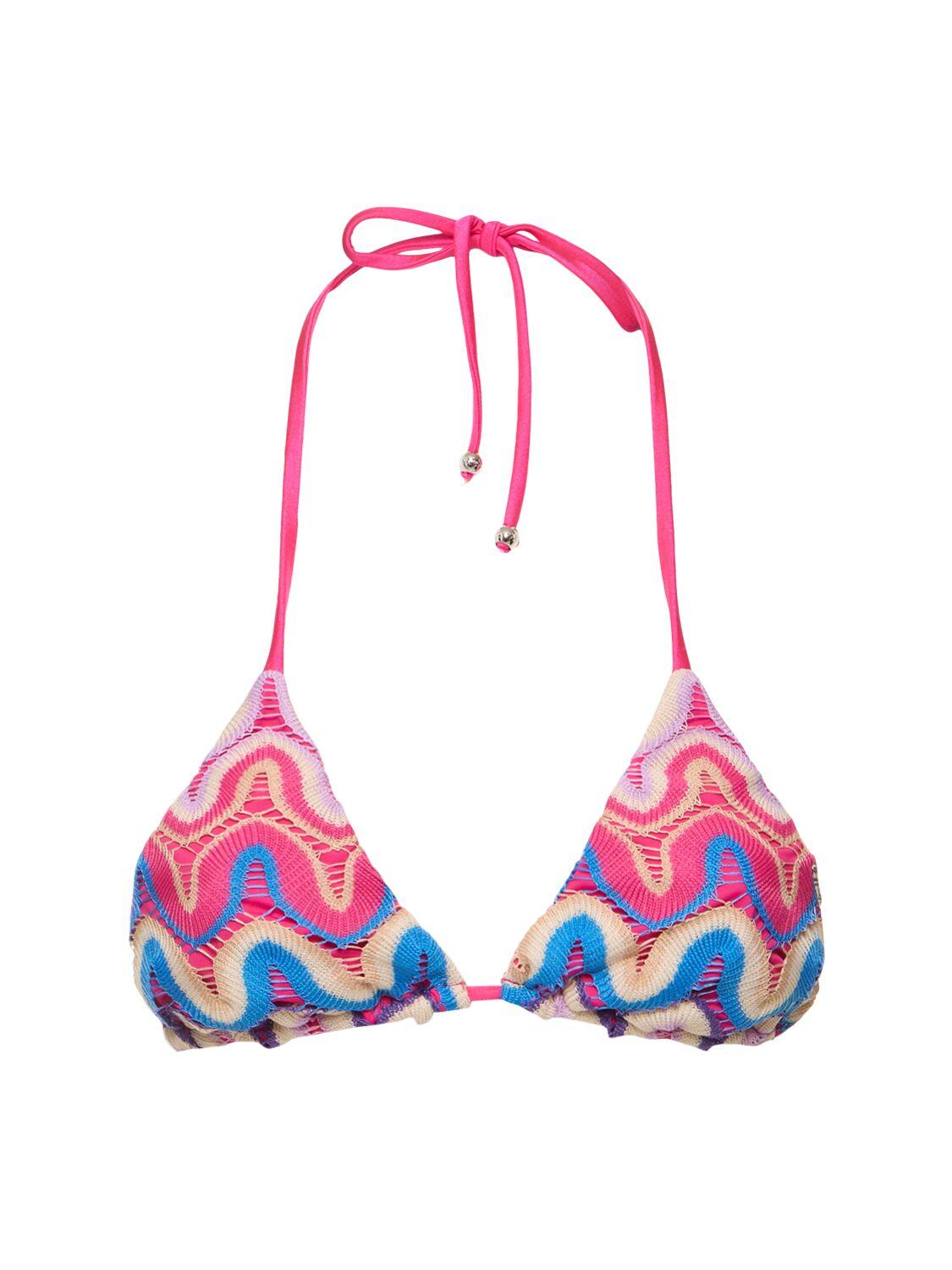Patbo Crochet Triangle Bikini Top In Pink Lyst