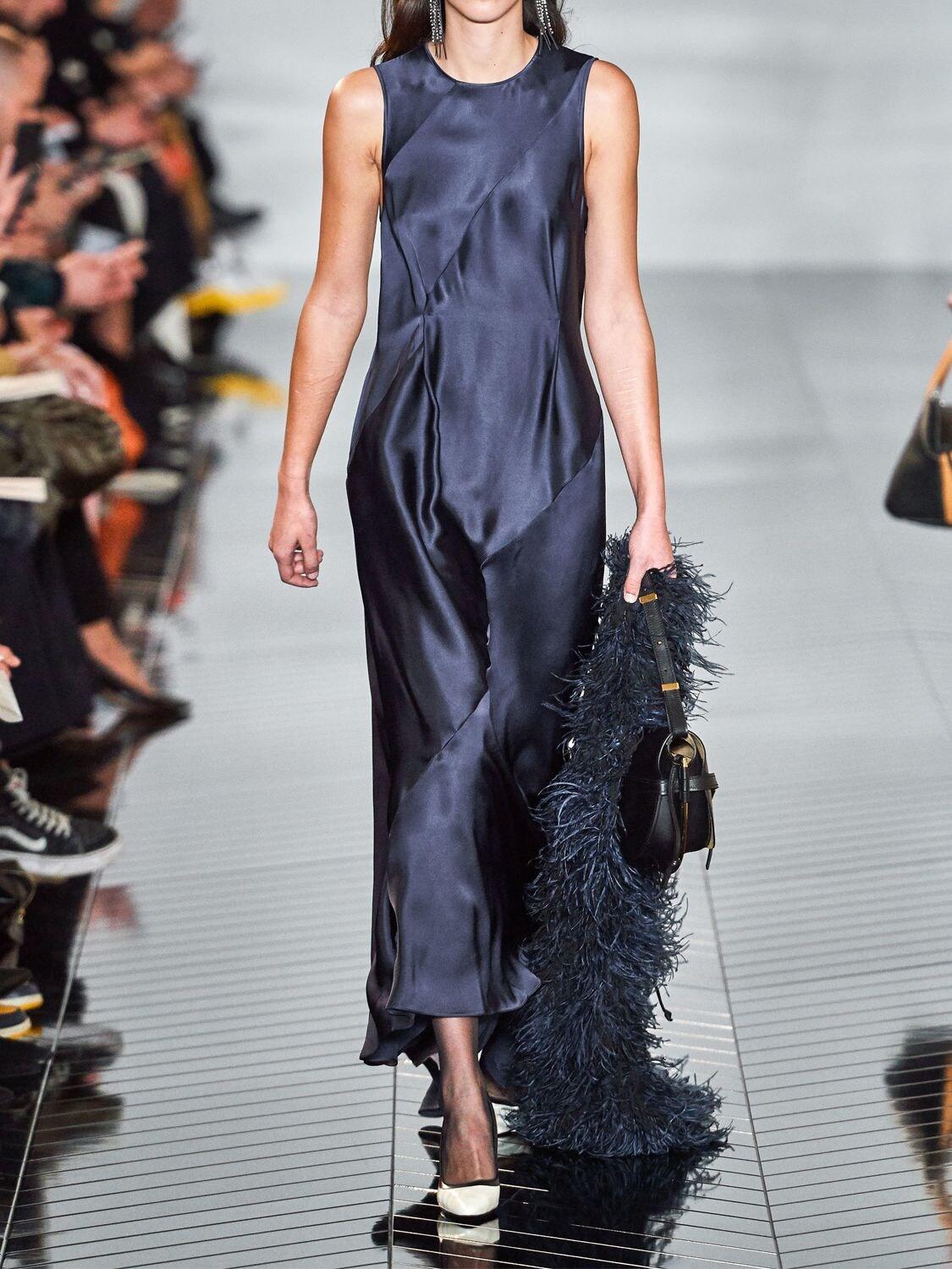 45％割引ブラック系,S豪華 Loewe Sleeveless Satin Dress Navy Blue ひざ丈ワンピース ワンピース ...