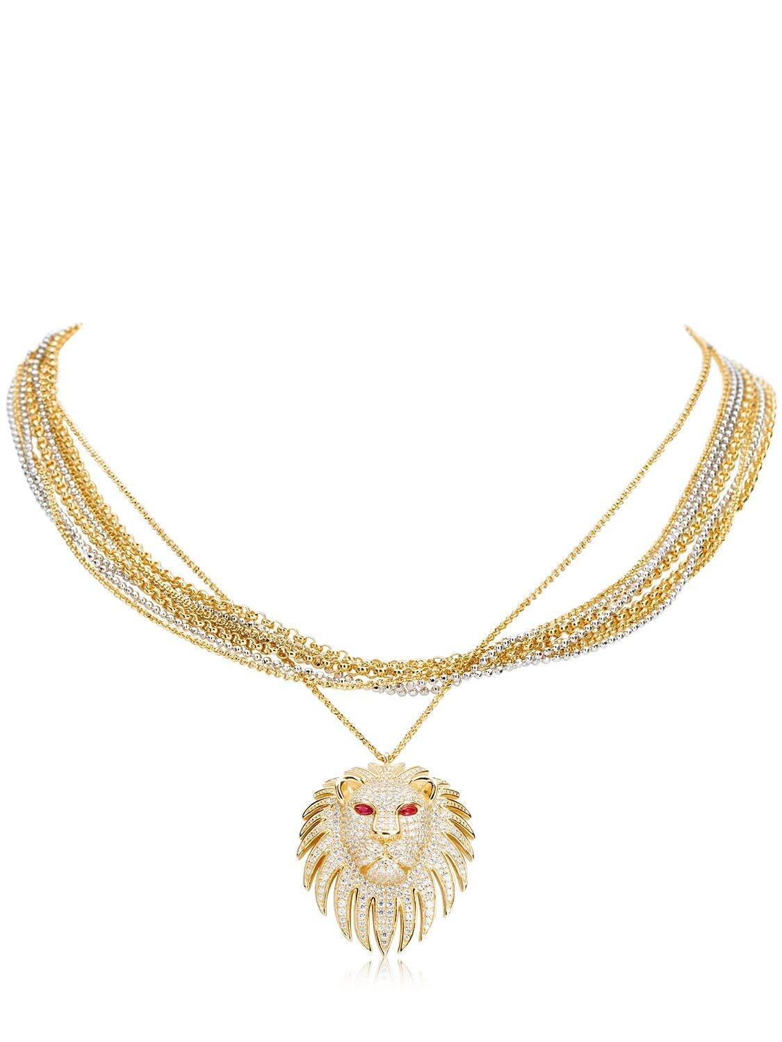 Apm Monaco Lioness Multi Chain Necklace in Gold (Metallic) - Lyst