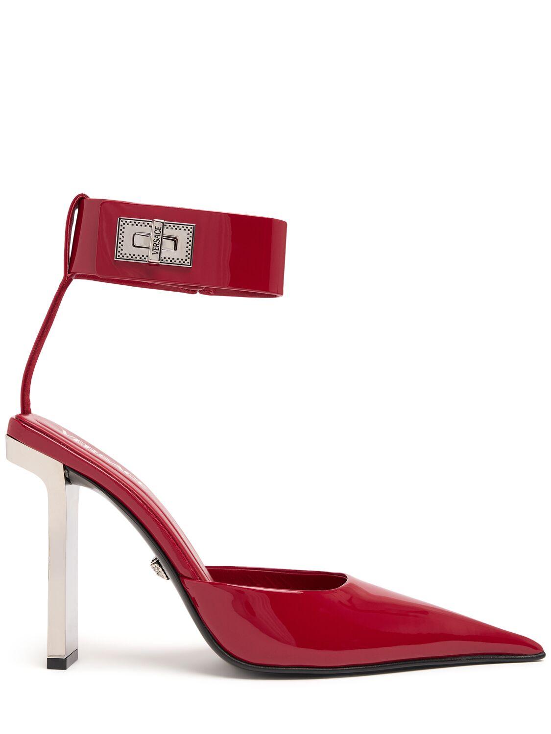Versace 105Mm Slice Slingback Pumps in Red | Lyst