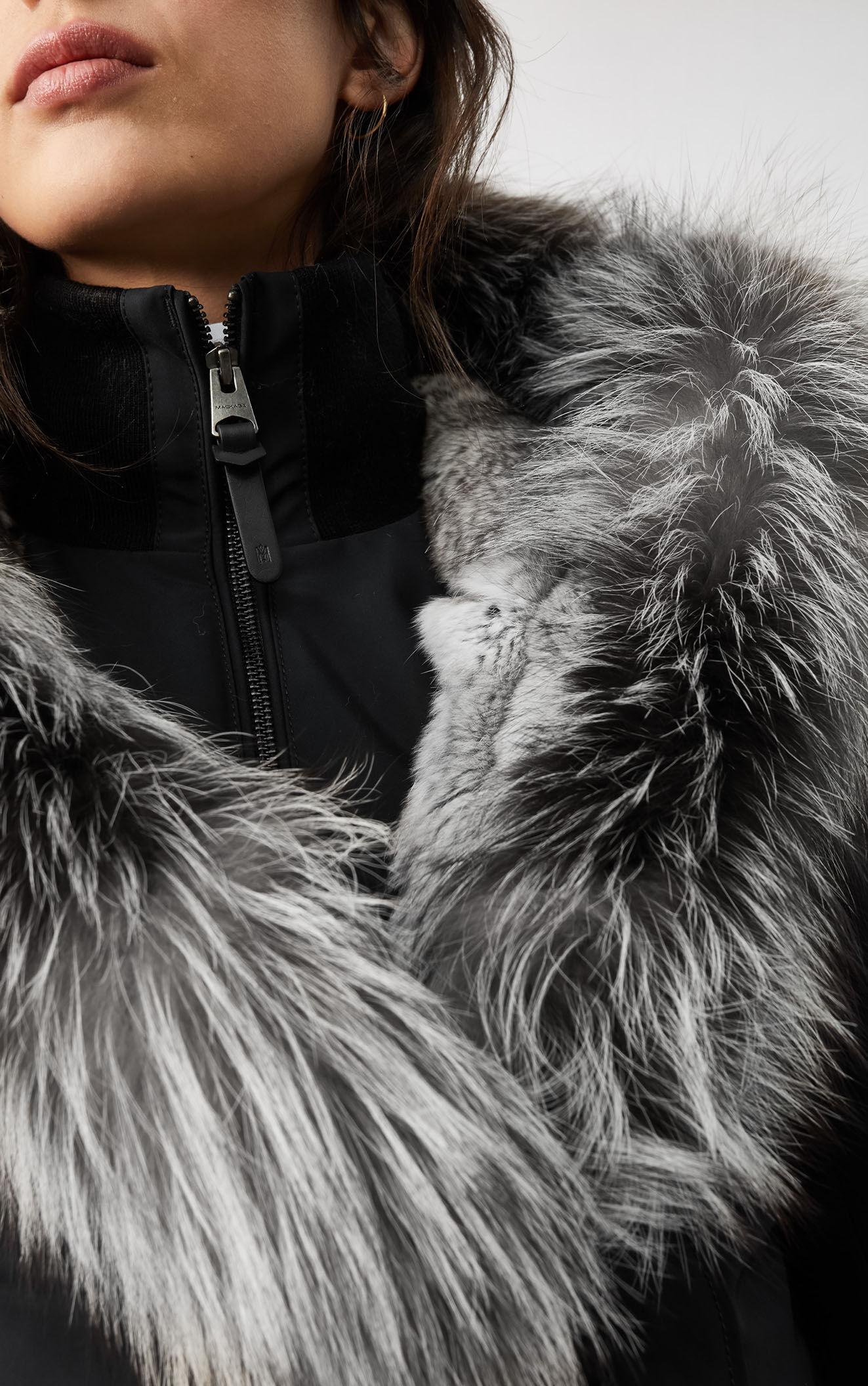 Mackage Adali Down Jacket With Silver Fox Fur Signature Mackage Collar ...