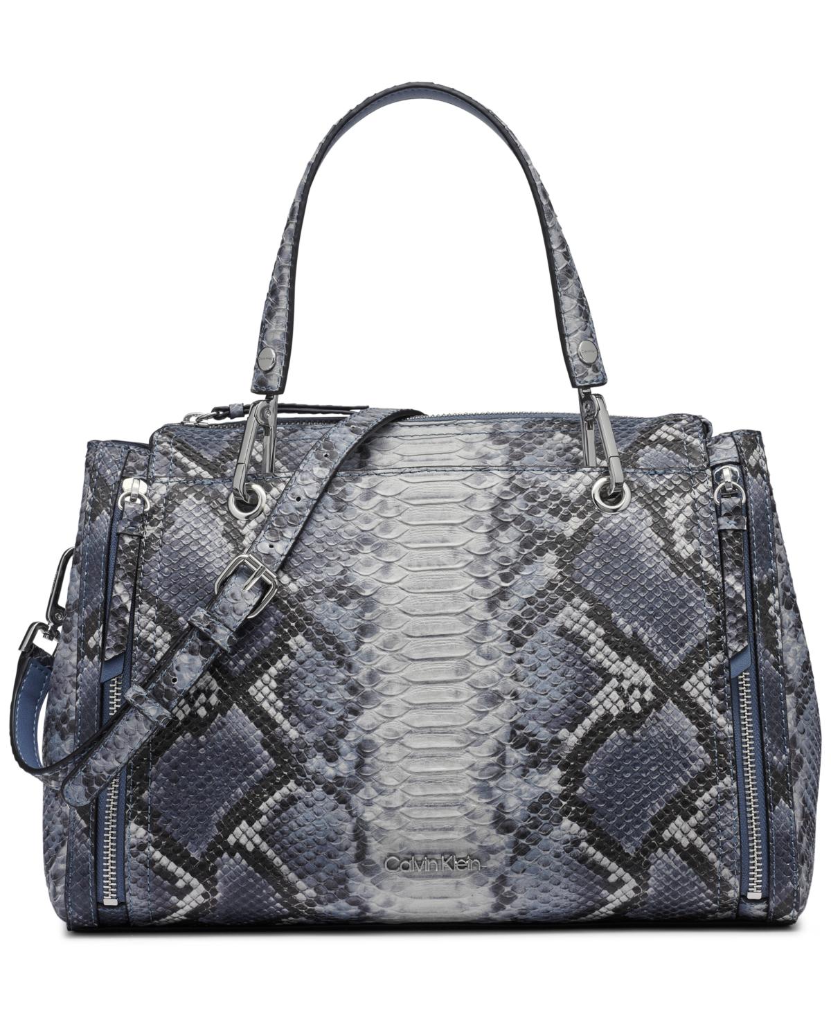 Calvin Klein Garnet Convertible Triple Compartment Satchel Bag in Black ...