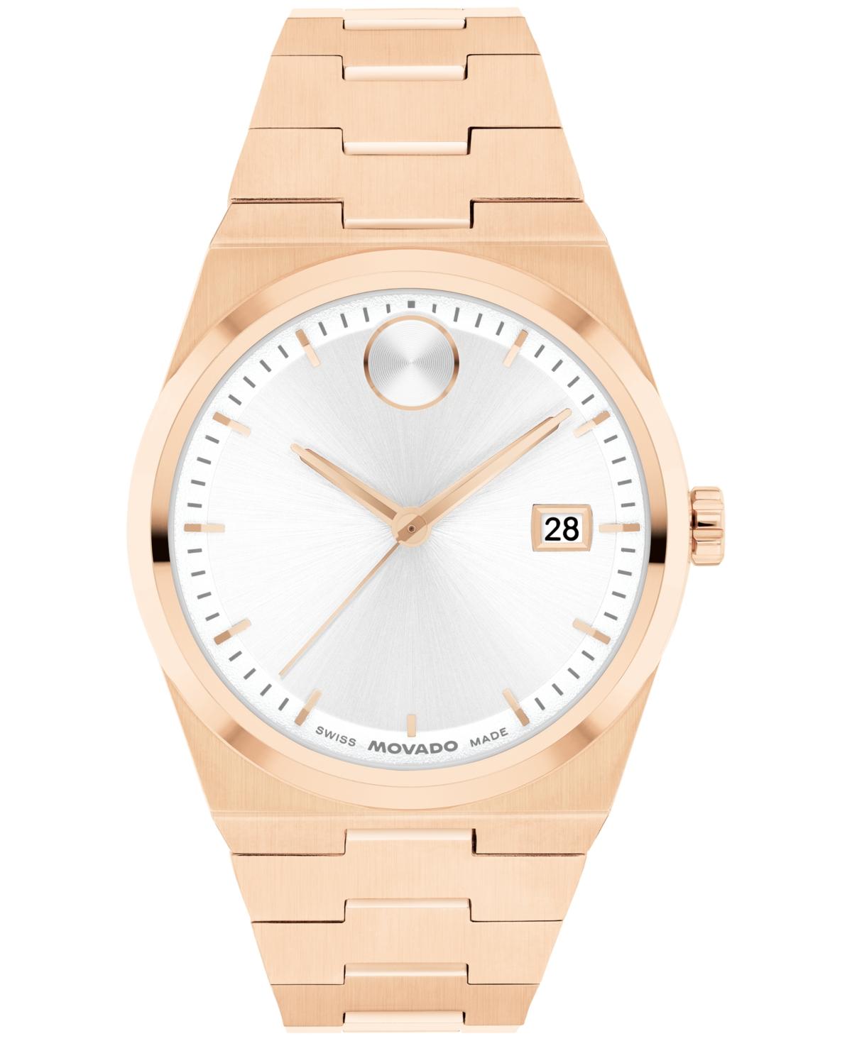 Movado Bold Quest Swiss Quartz Ionic Plated Rose Gold Steel Watch 35mm ...