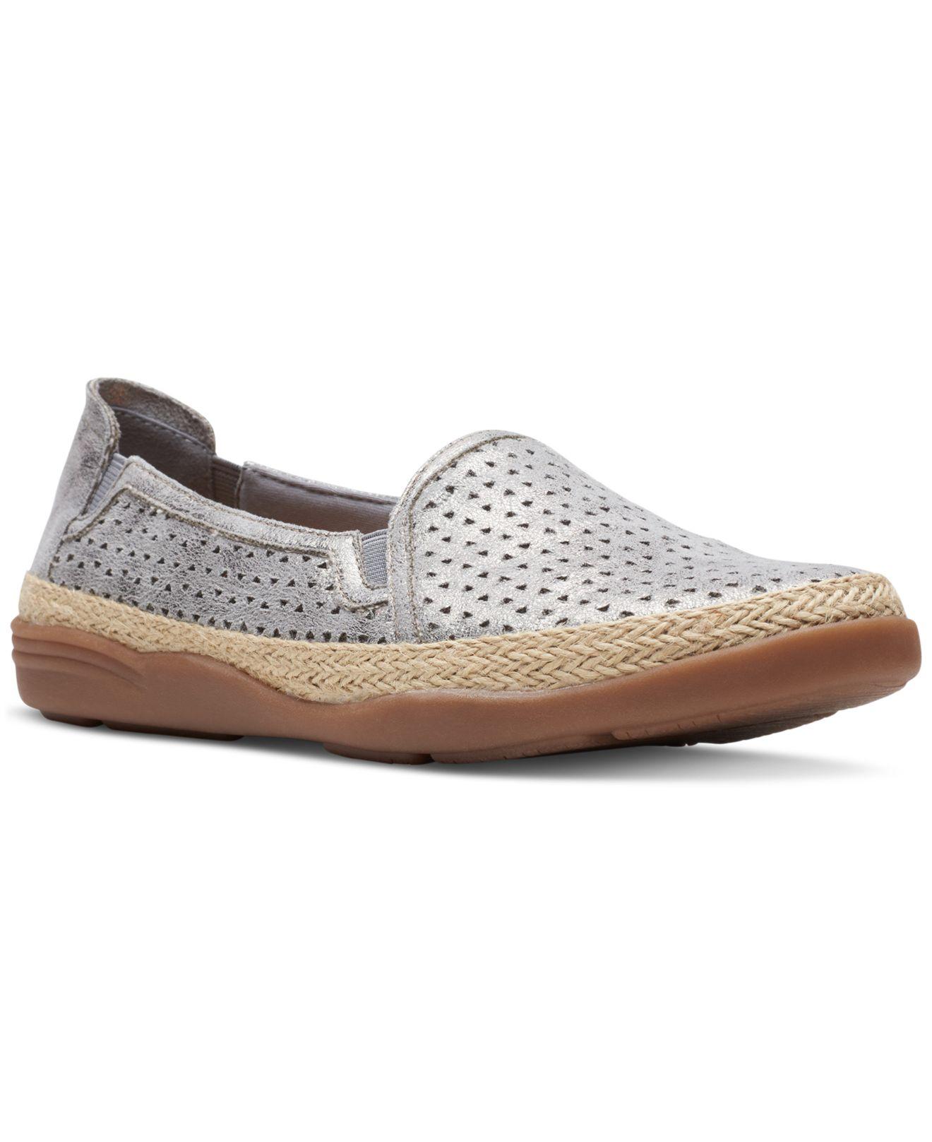 Clarks Elaina Ruby Slip-on Espadrille Flats in White | Lyst