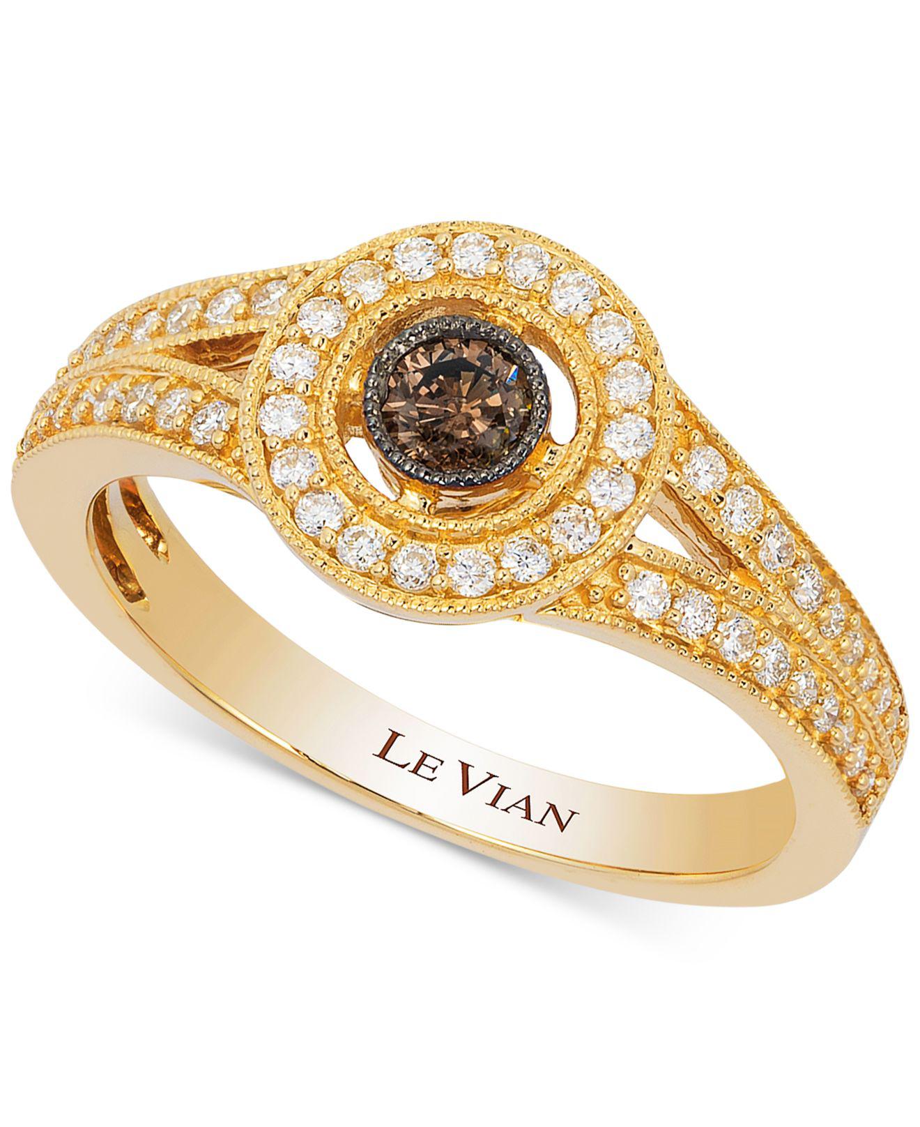 Le Vian Diamond Ring (3/8 Ct. T.w.) In 14k Gold in Yellow Gold ...