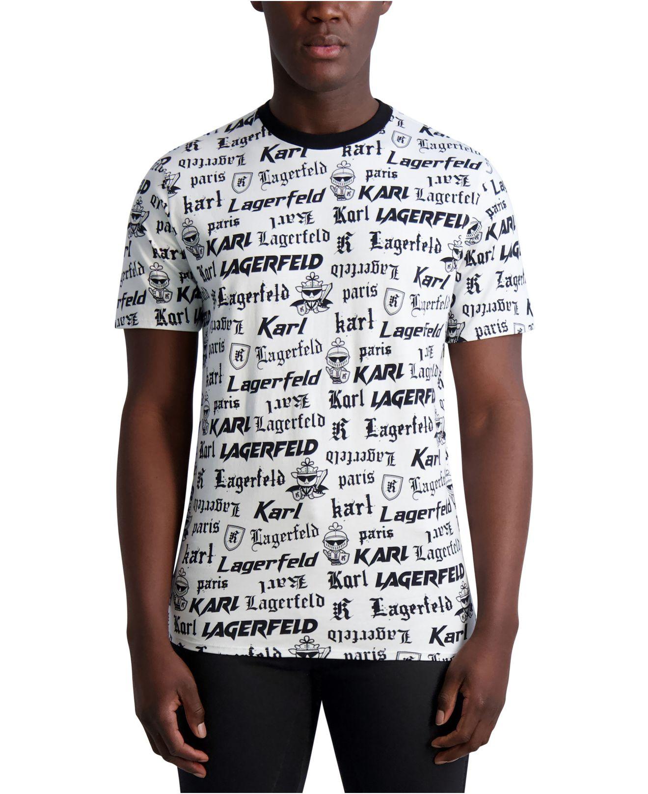 Karl Lagerfeld All Over Logo And Karl Armour Print T-shirt in White for ... Karl Lagerfeld All Over Logo And Karl Armour Print T-shirt in White for ...