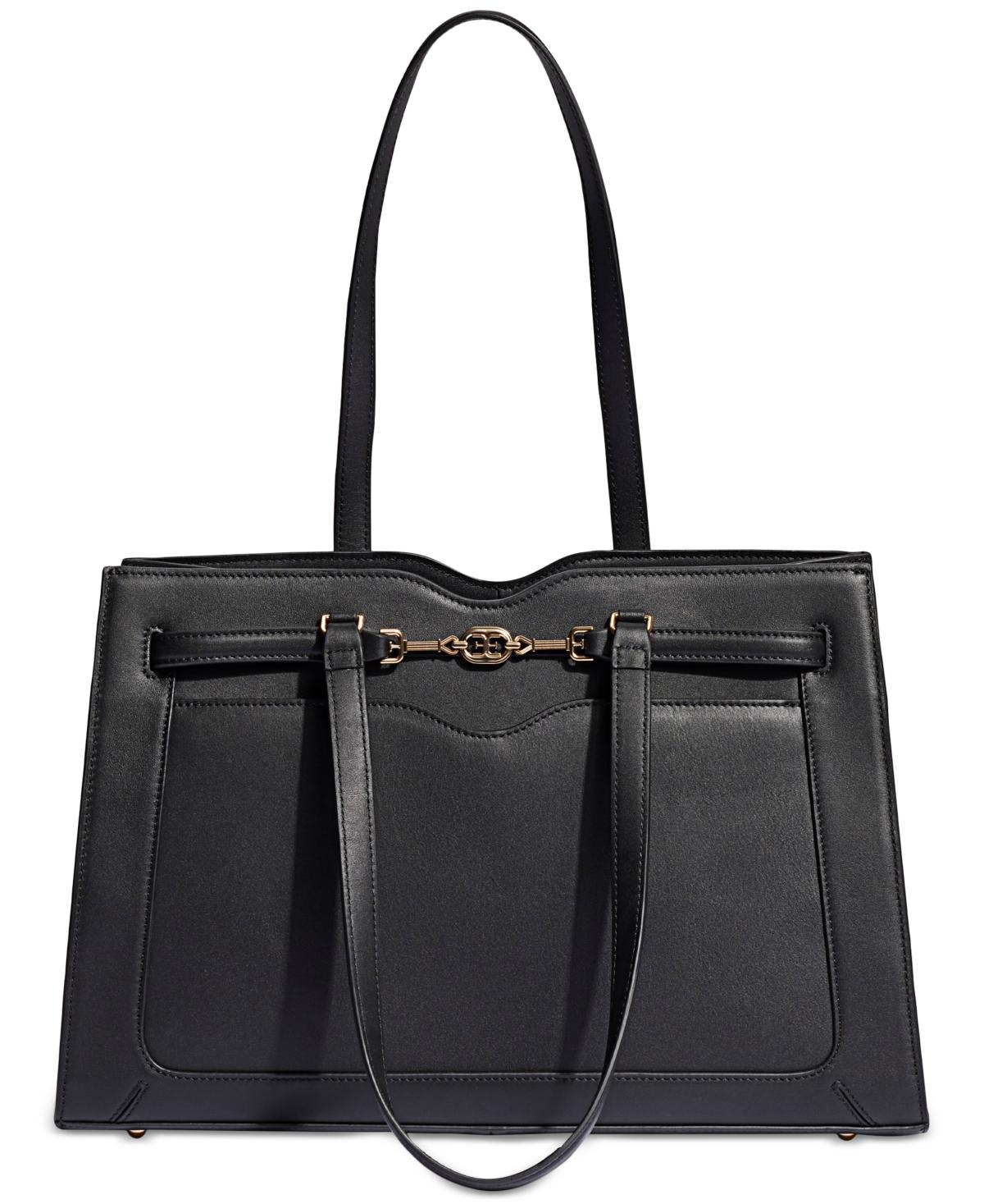 Sam Edelman Loraine Large Leather Box Tote in Black | Lyst