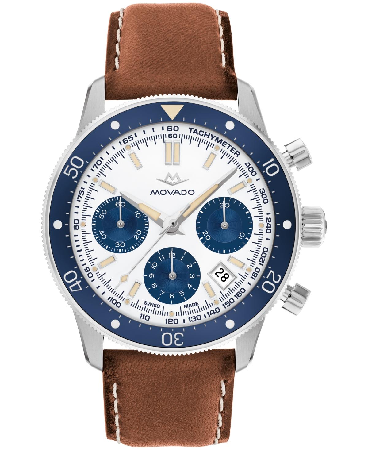Movado Super Sub Sea Alta Swiss Automatic-chronograph Cognac Leather ...