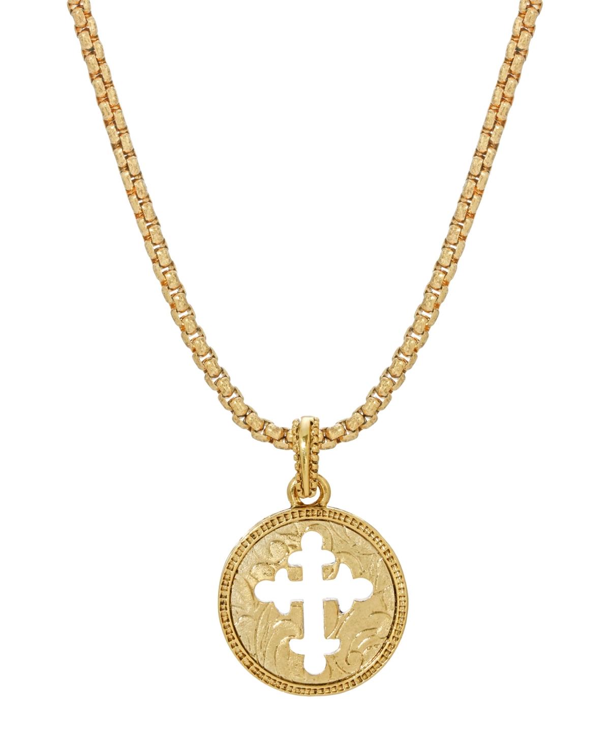 Symbols of Faith 14k Gold-dipped Coin Cross Necklace in Metallic | Lyst