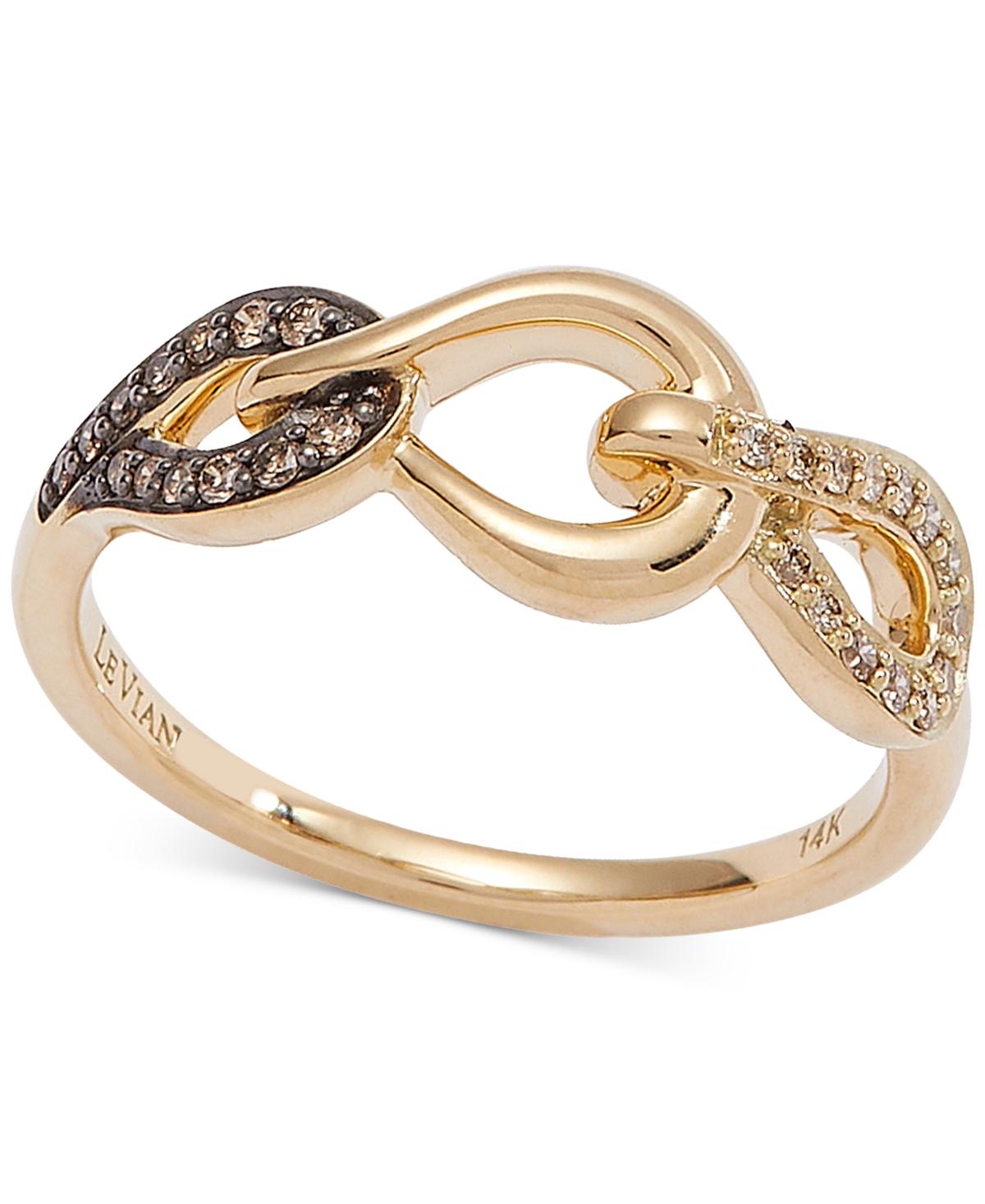 Le Vian Chocolate Diamond & Nude Diamond Interlocking Ring (1/8 Ct. T.w. in Metallic | Lyst