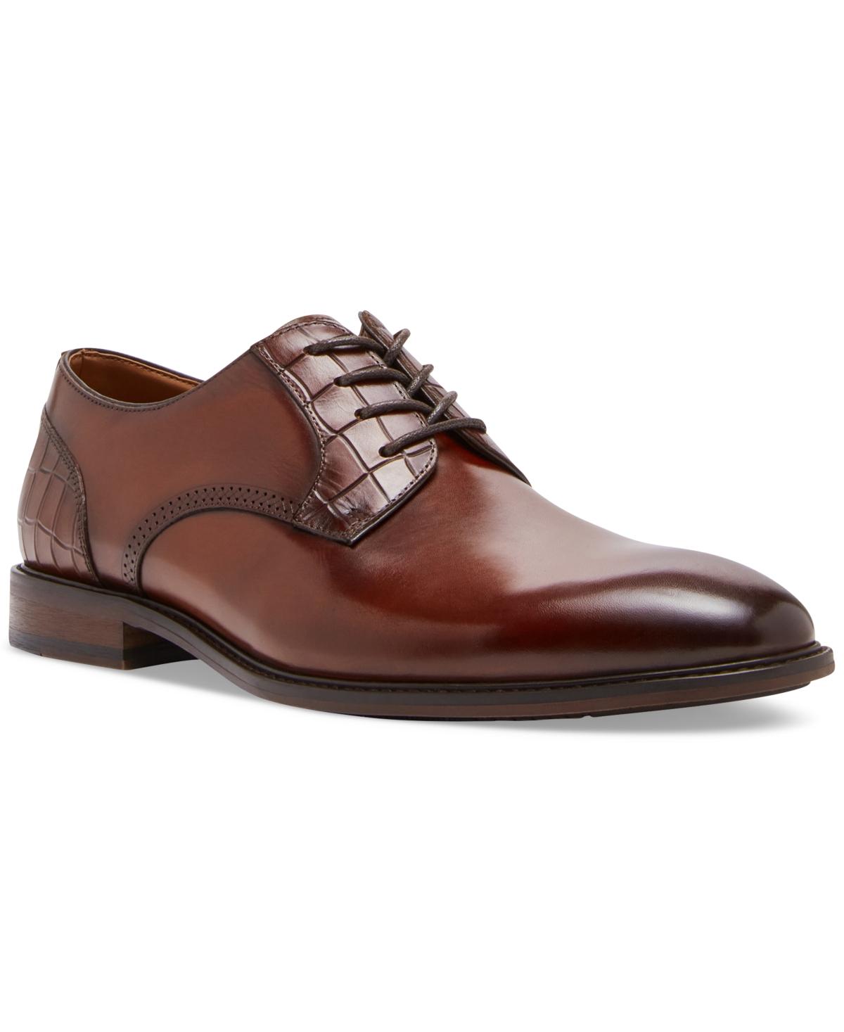 Steve Madden Jett Croc-embossed Lace-up Dress Shoes in Brown for Men | Lyst