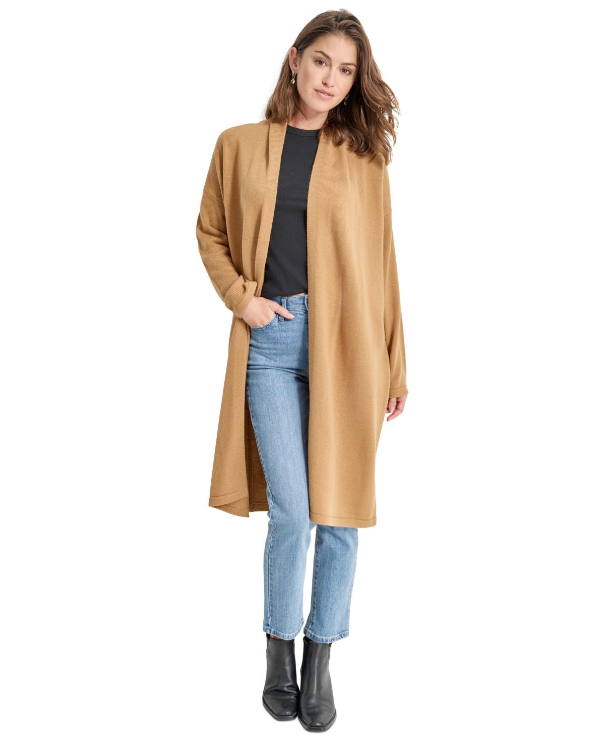 DKNY Shawl-collar Open-front Long Cardigan | Lyst