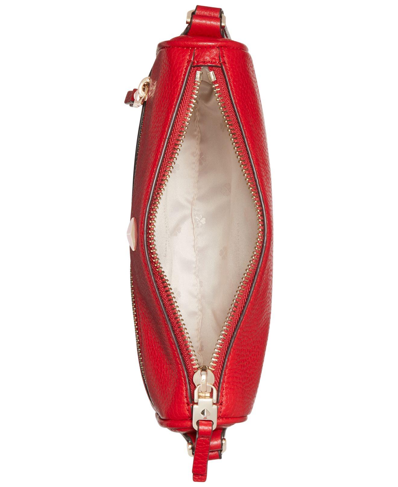 Kate Spade Polly Pebble Leather Crossbody in Red - Lyst