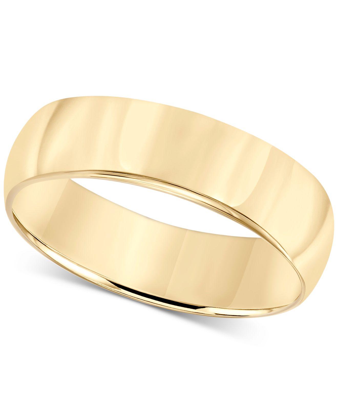 Macy's 14k Gold Ring, 6mm Wedding Band in Metallic - Save 57% - Lyst