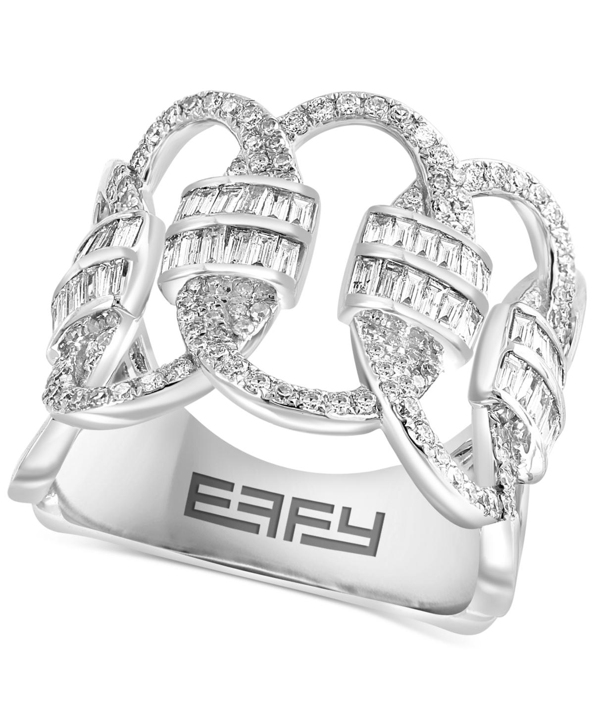 Effy Effy Diamond Round & Baguette Openwork Interlocking Loop Statement ...