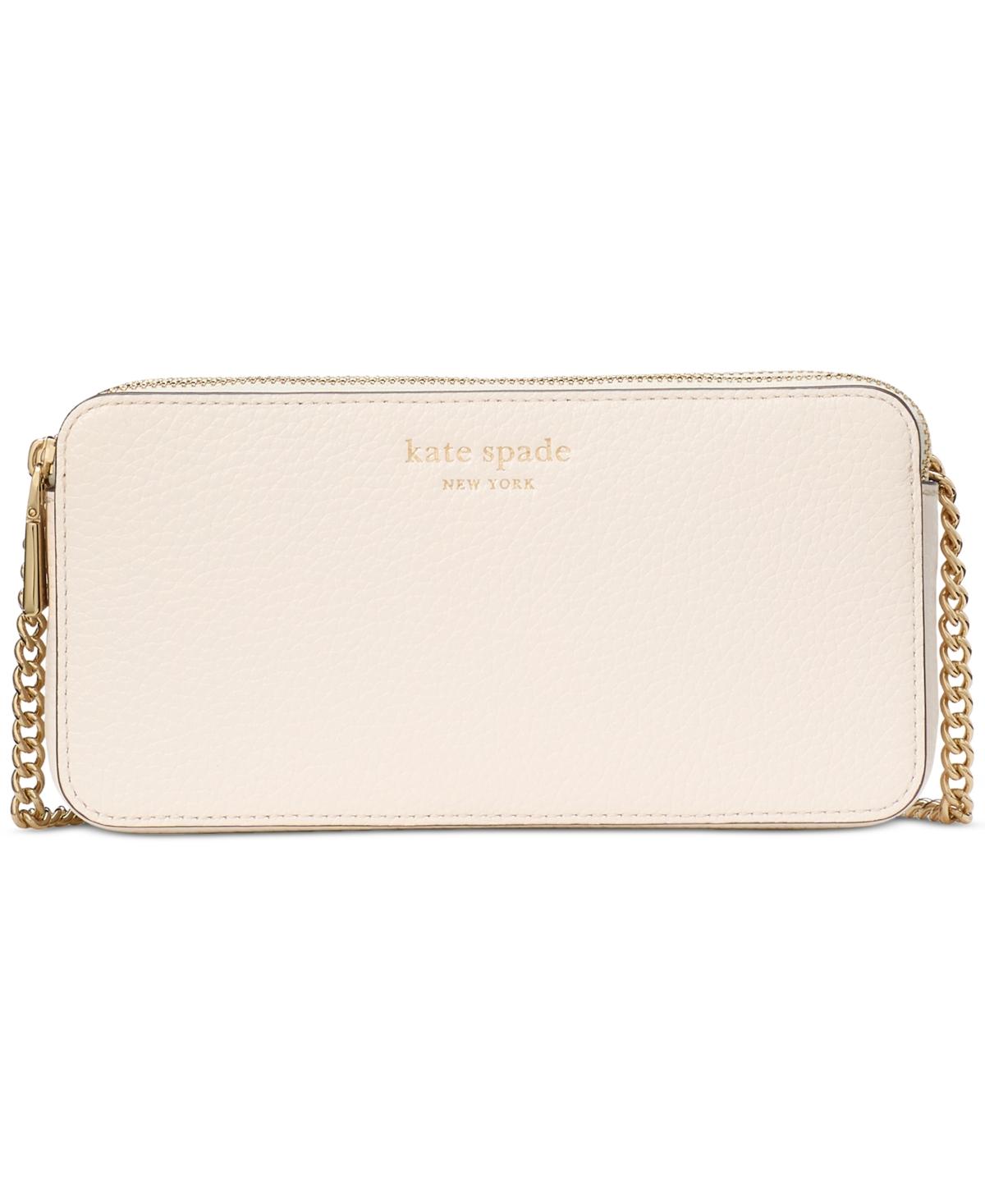 Kate Spade Taylor Pebbled Leather Double Zip Crossbody in Natural | Lyst