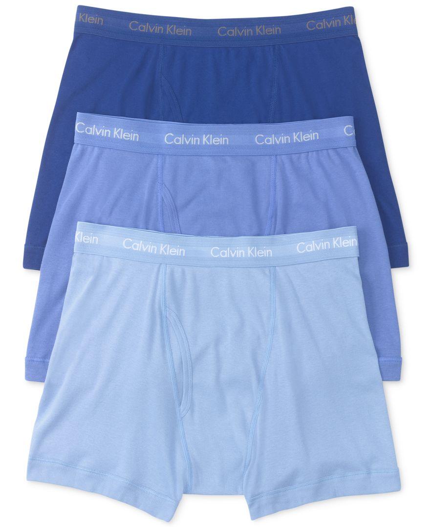 Calvin Klein Mens Classic Boxer Briefs 3 Pack Nu3019 In Blue For Men