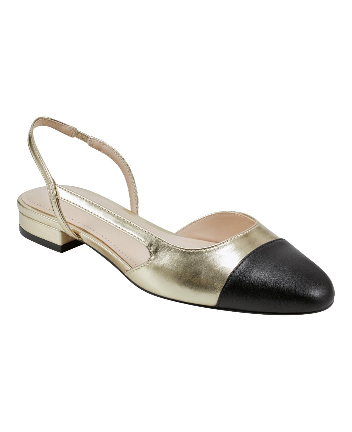 Marc Fisher Dela Closed Toe Slingbacks Dress Flats in Metallic | Lyst