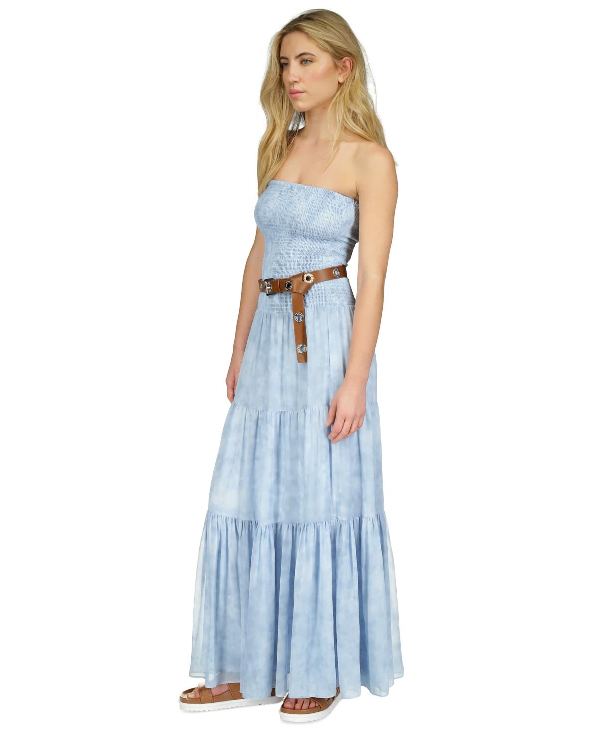 Michael Kors Sunbleached Smocked Maxi Dress in Blue Lyst