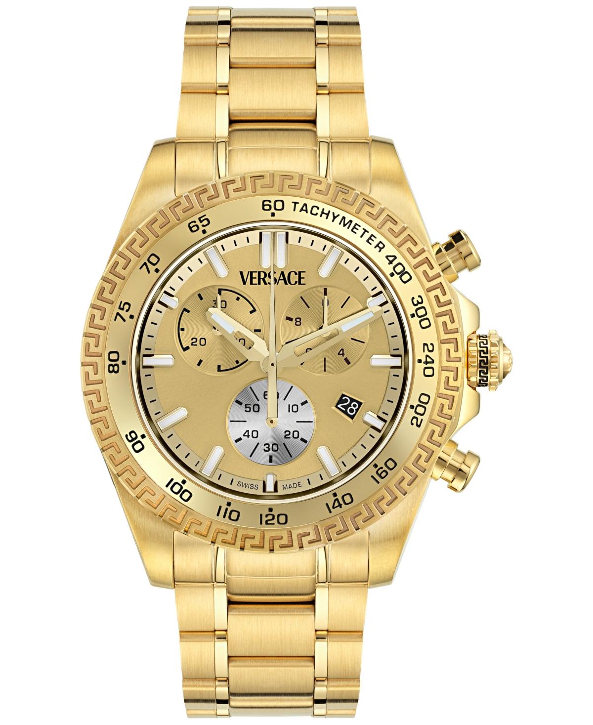 Versace Swiss Chronograph Ion Plated Stainless Steel Bracelet Watch ...