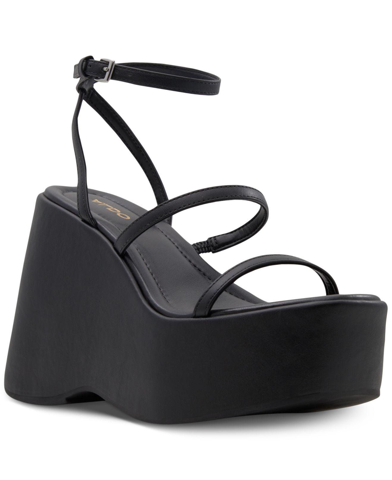 ALDO Kasie High Platform Wedge Sandals in Black | Lyst