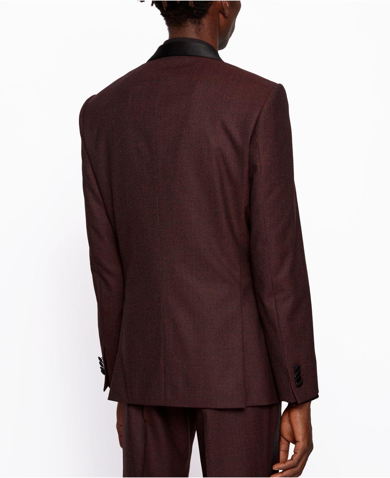 BOSS by Hugo Boss Wool Henry3/glow2 Slim-fit Tuxedo Suit in Bright Red ...