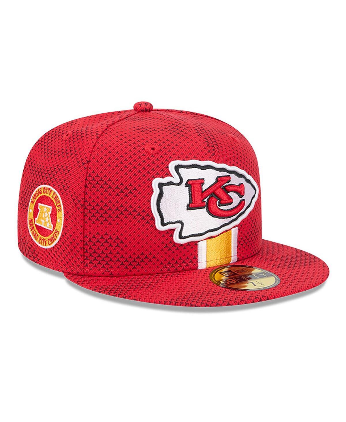 KTZ Kansas City Chiefs 2024 Sideline 59fifty Fitted Hat in Red for Men ...