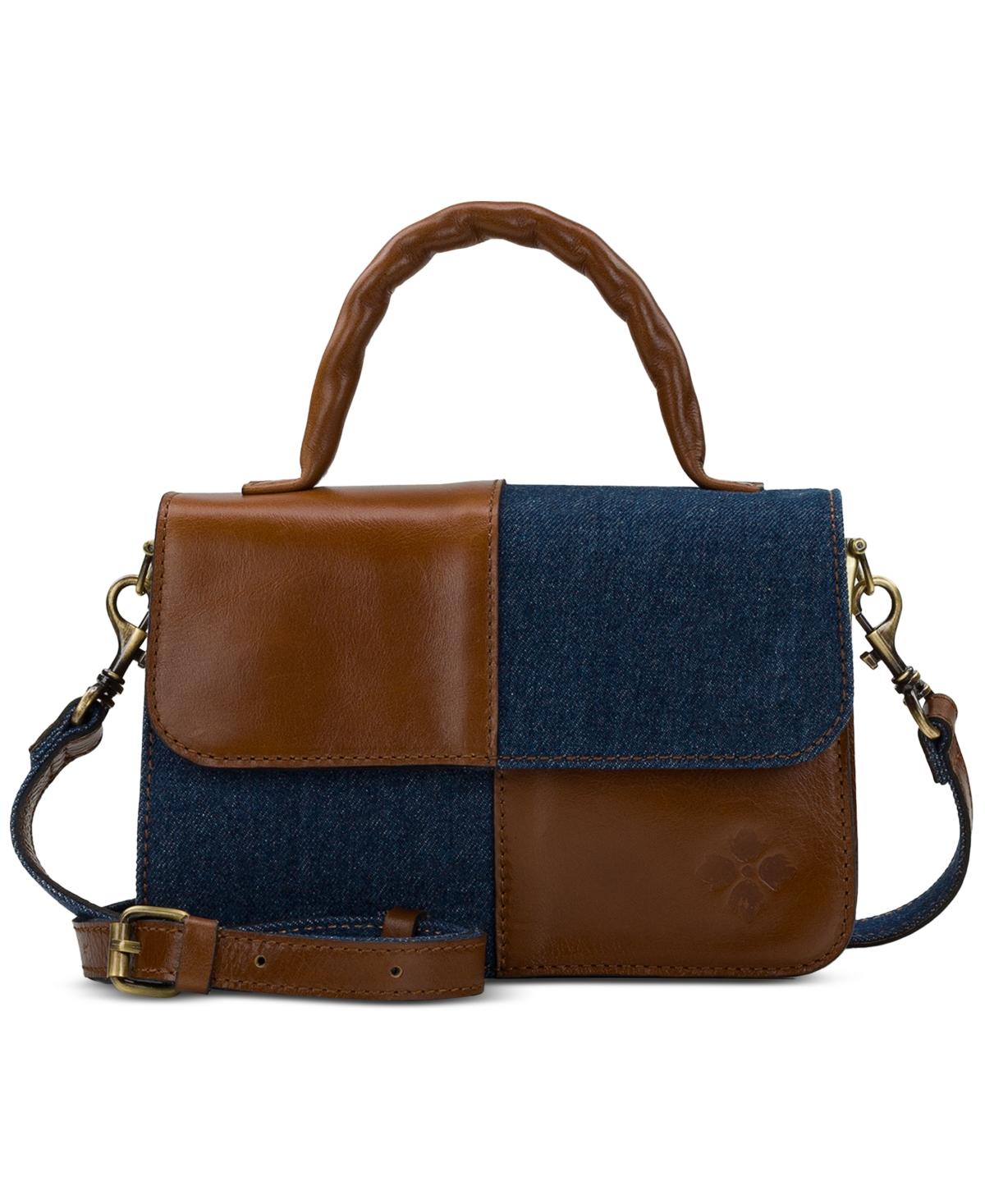 Patricia Nash Garnet Mini Leather And Denim Crossbody in Blue | Lyst