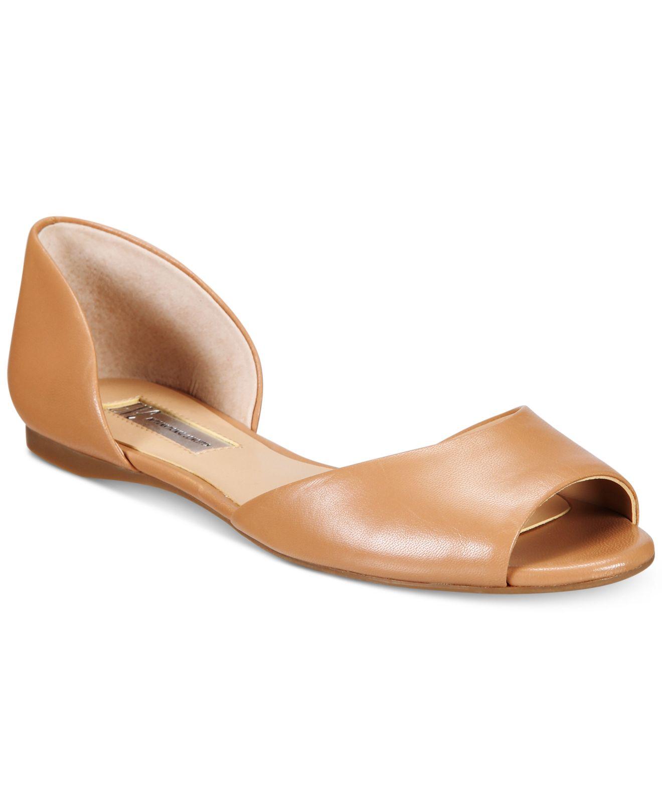 Inc International Concepts Suede Womens Elsah Dorsay Peep Toe Flats Lyst