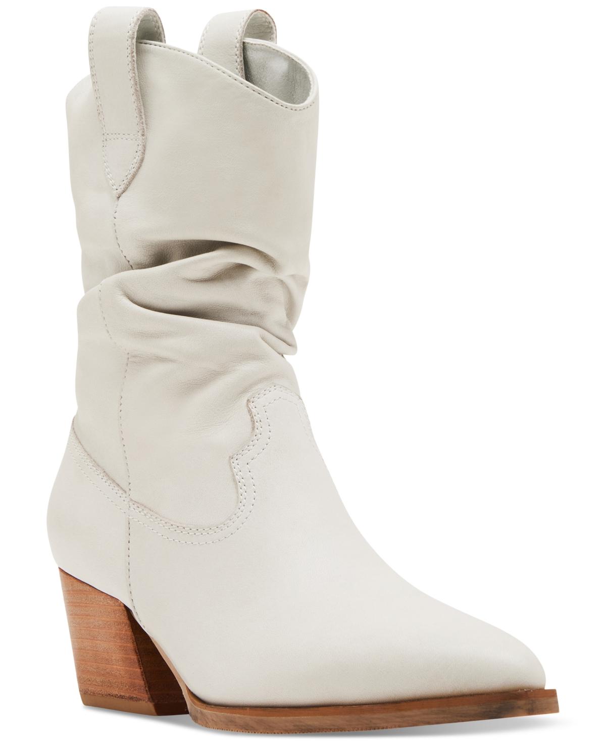 Steve Madden Taos Slouchy Pointed-toe Western Boots in White | Lyst