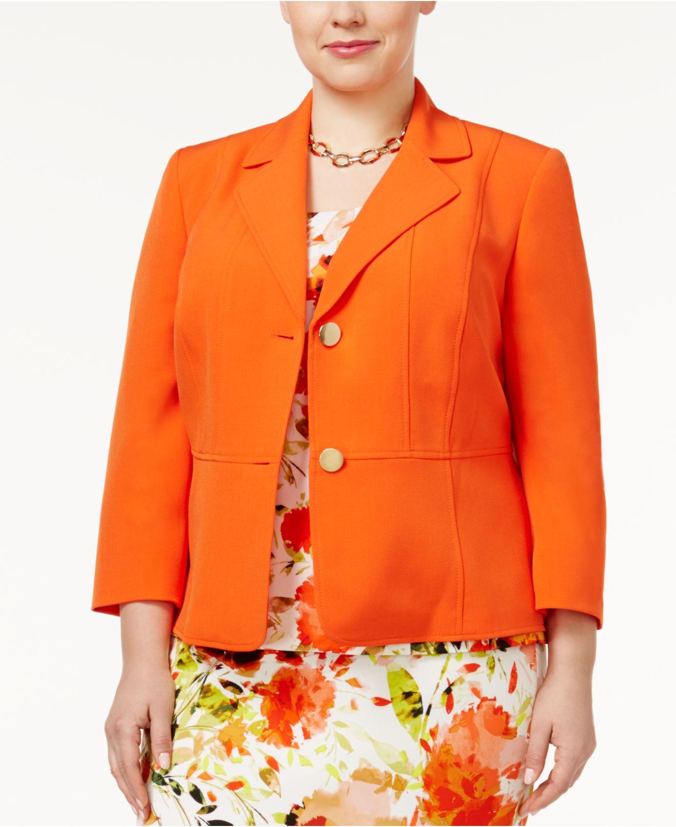 Lyst Kasper Plus Size Two Button Blazer In Orange